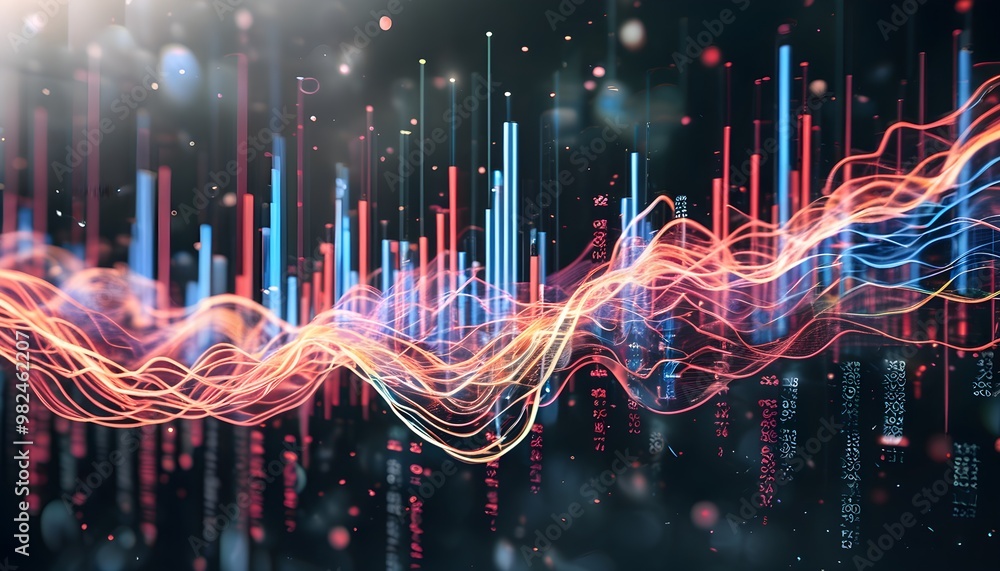 Abstract data visualization featuring pandas theme illustrating data ...