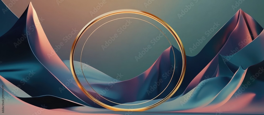2d design featuring a gold edition of a scalable 3D opaque circle frame ...