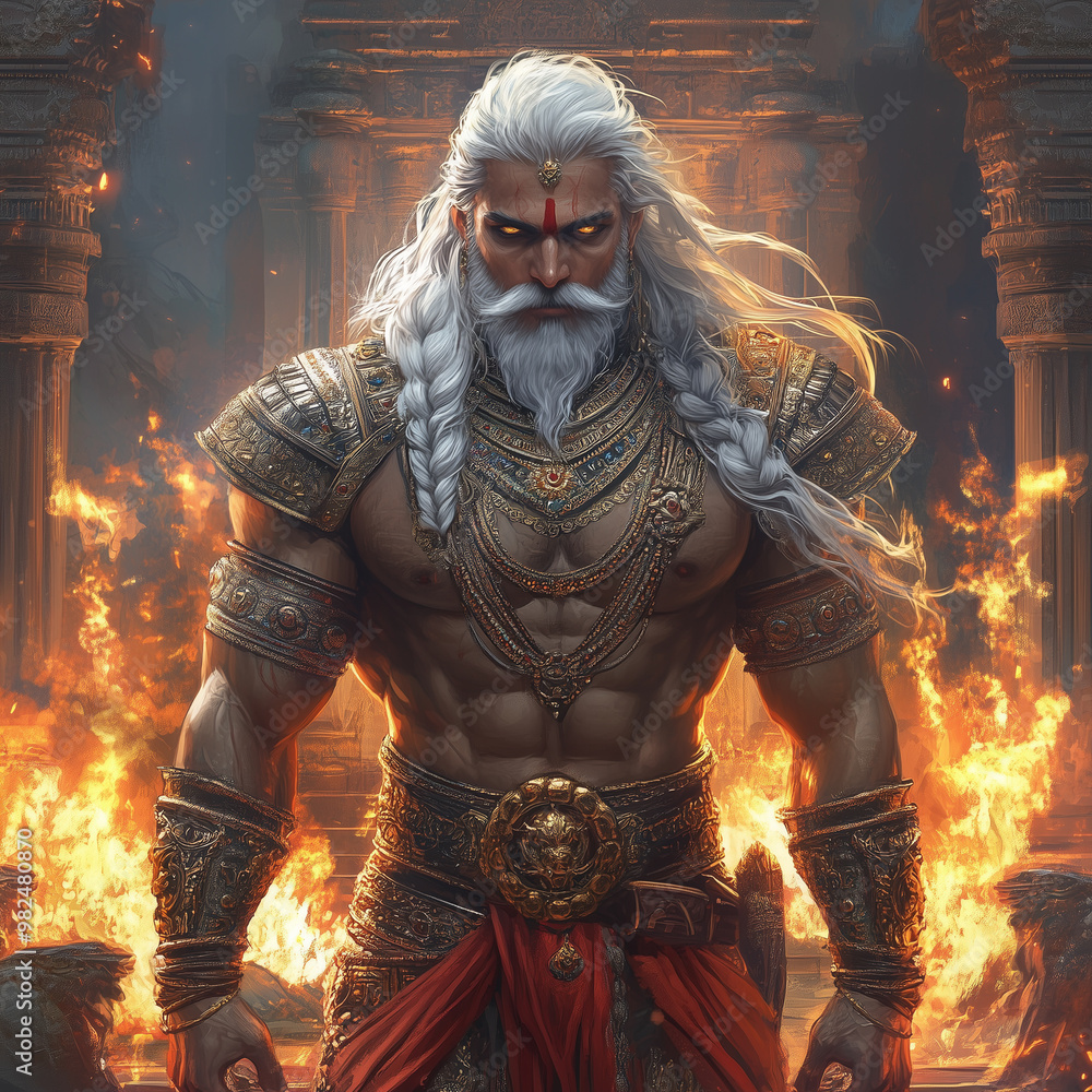 Bhimasena or Bima is wearing armor and holding giant mace prominent ...