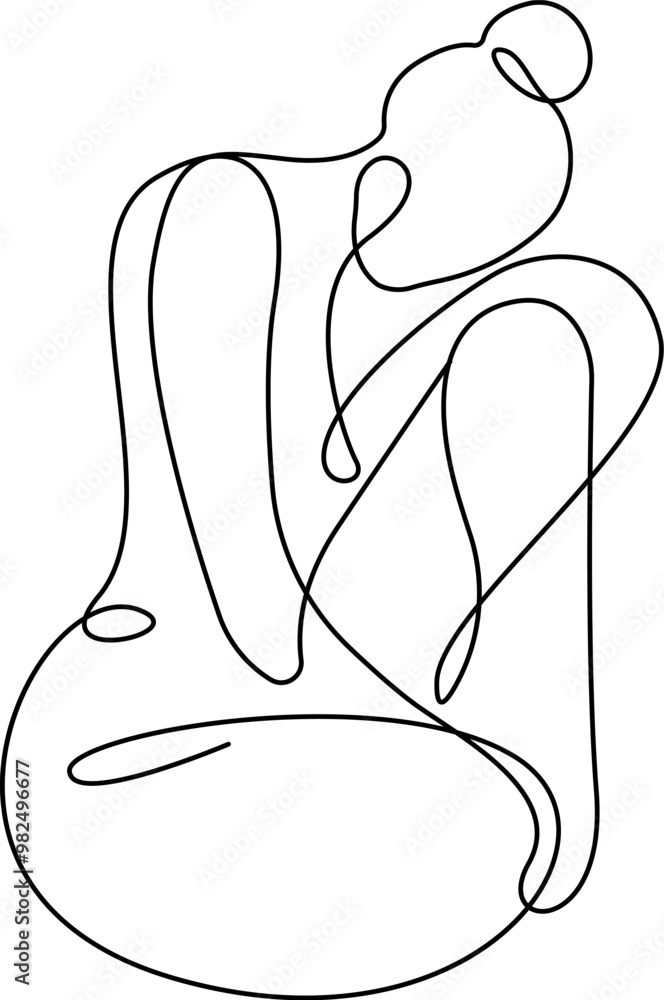 Abstract Woman Body One Line Drawing. Female Figure Creative ...
