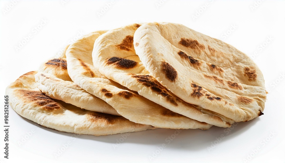 Pita Pitta Arabic Lebanese bread flatbread bun on transparent cutout ...