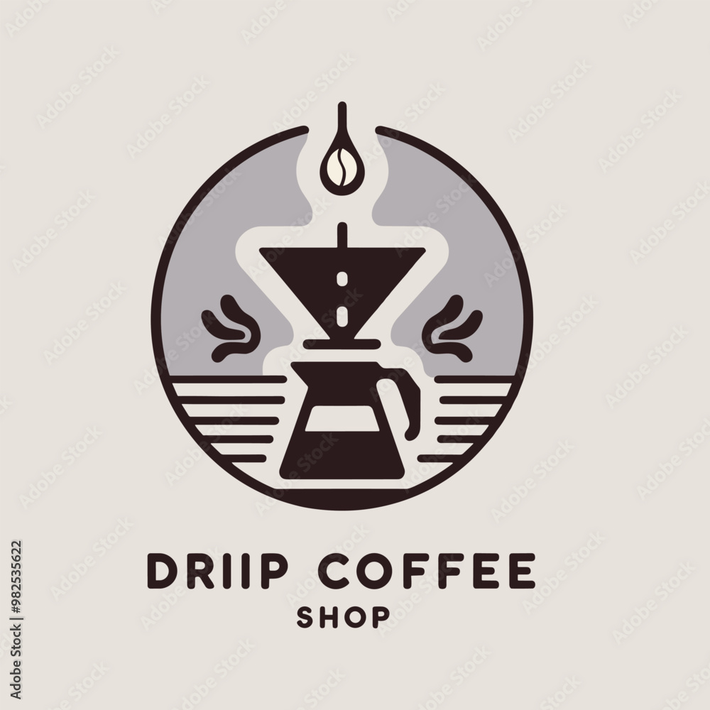 Collection of minimalist drip coffee logos with various coffee brewing ...