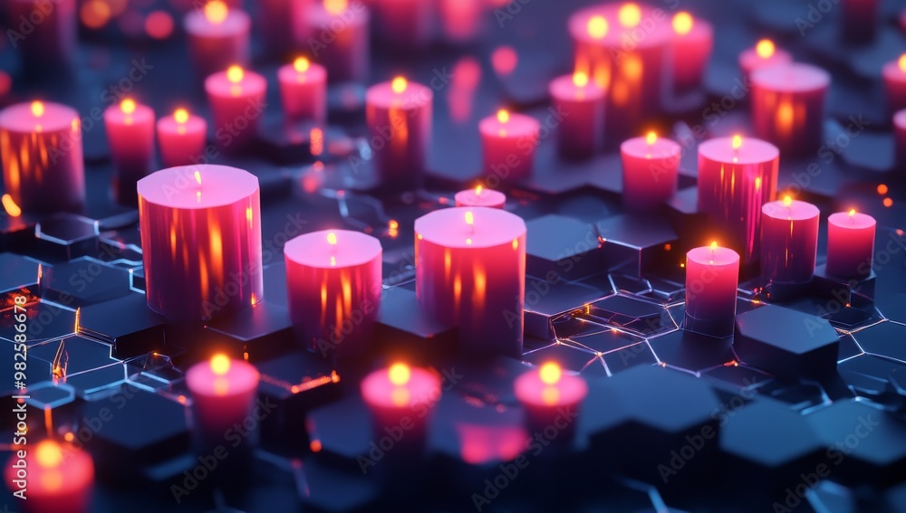 The chart shown here is a 3D candlestick chart of stock market ...