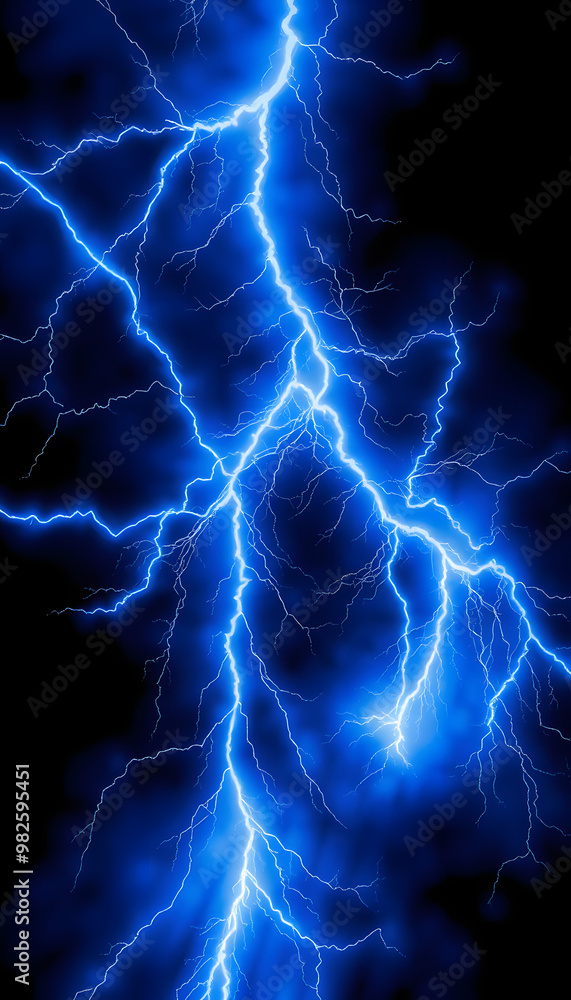 Plasma tunnel with blue and light blue flashes. Big electric shocks in ...