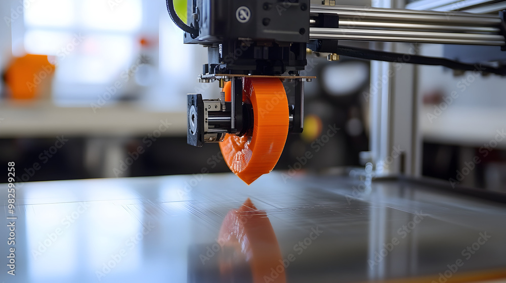 Basic 3D printer printing a simple object. Stock Photo | Adobe Stock