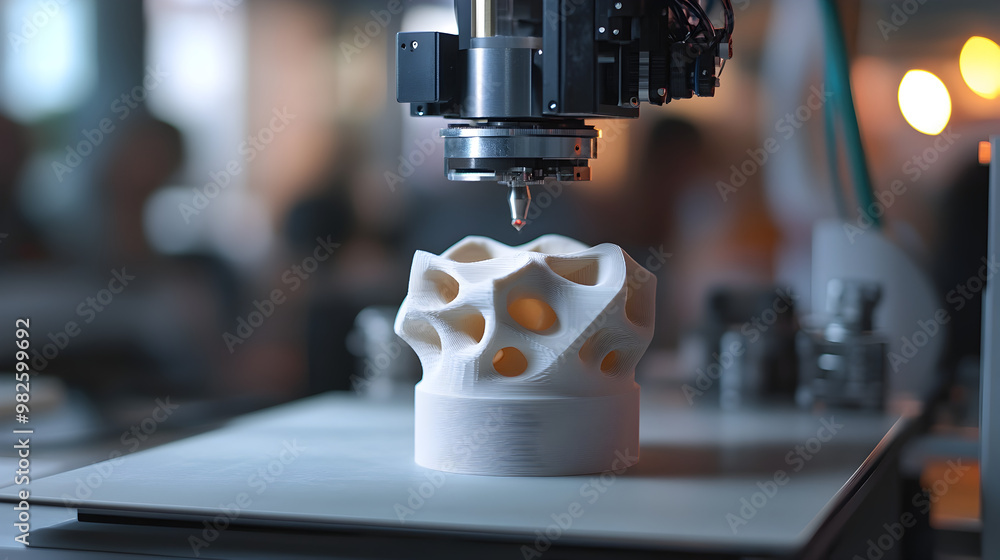 Basic 3D printer printing a simple object. Stock Photo | Adobe Stock