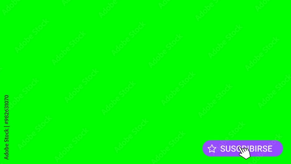 Flat style animation in Spanish of a purple follow button with a heart ...