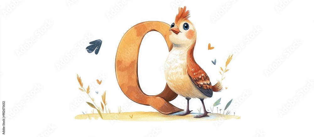 Cute animal themed ABC illustration featuring the letter Q and a ...