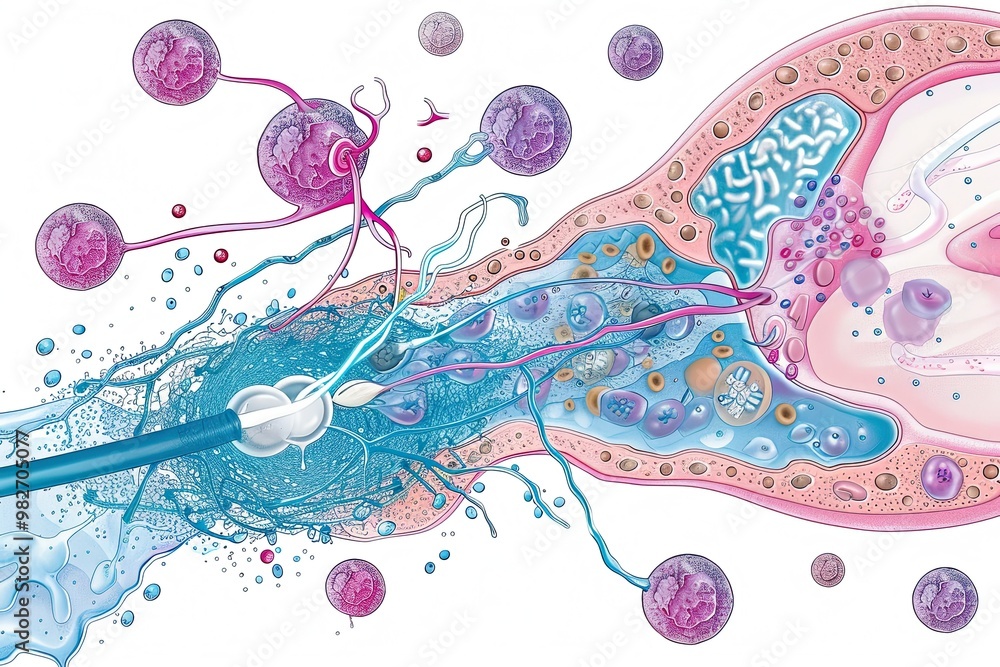 Detailed diagram of male spermatogenesis, highlighting the stages of ...