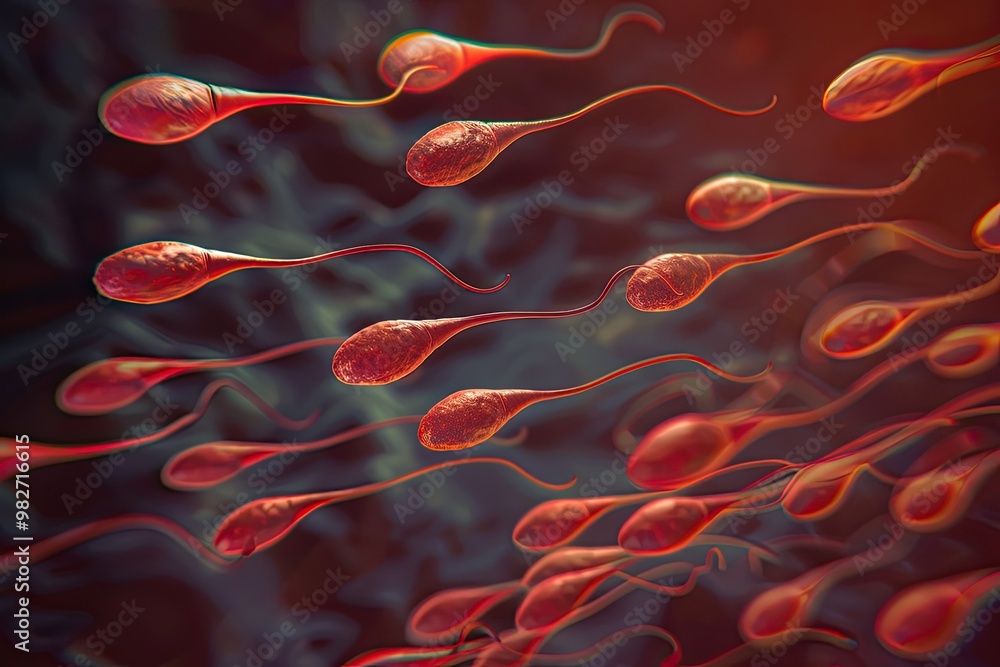 Biological process of spermatogenesis, sperm formation in male ...