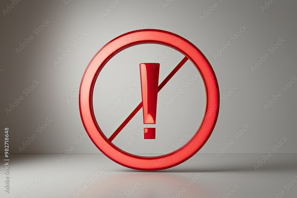 3D Visual Warning Emblem with Exclamation Sign for Alert and Caution ...