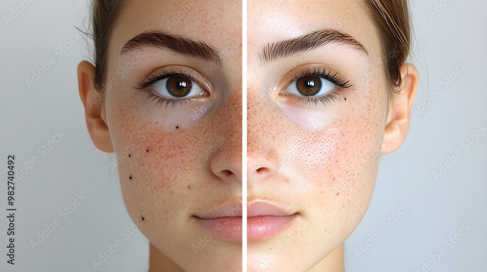 Blackhead facial procedure video, showing skin with large pores and ...