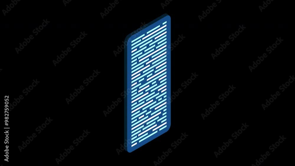 Isometric coding screen animation. Coding programming technology ...