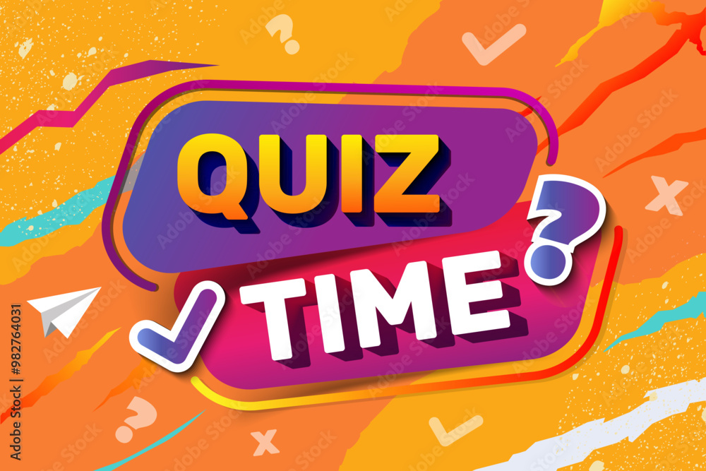 Quiz time text effect, font editable, typography, 3d text. Quiz time ...