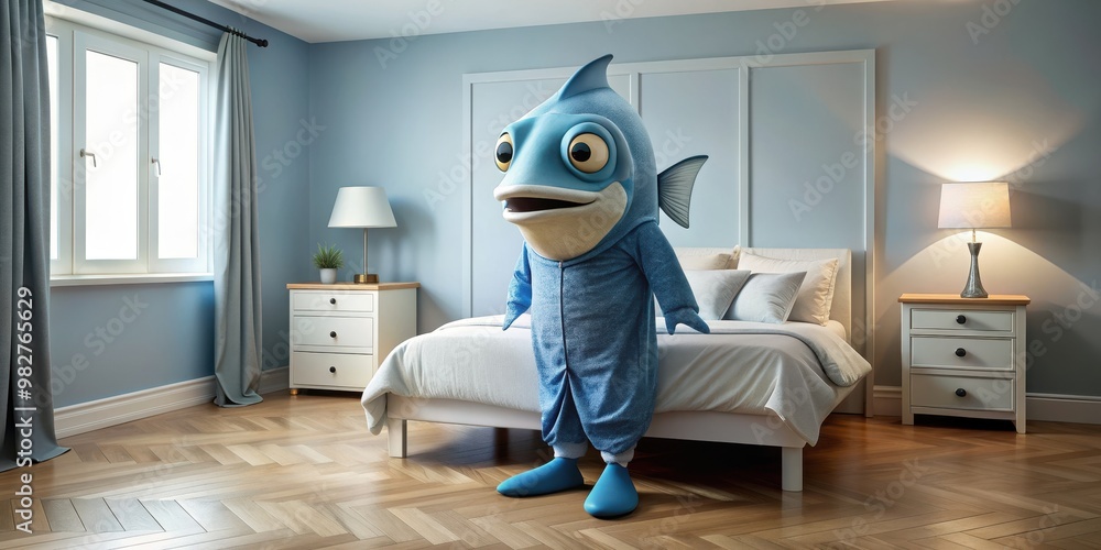 Fish costume sea creature in bedroom, fish, outfit, costume, sea ...