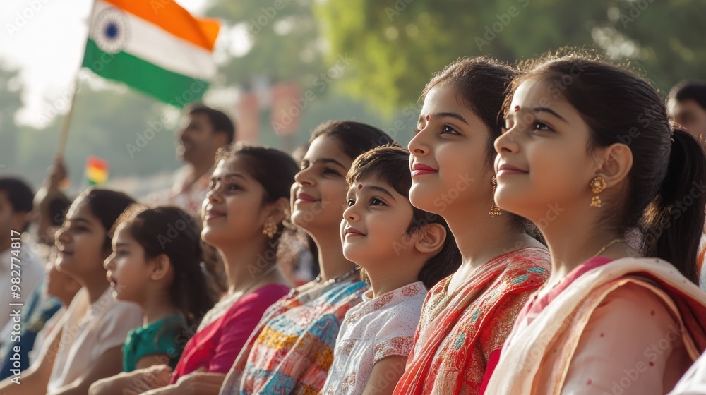 Indian national pride ceremony, capturing a solemn moment of flag ...