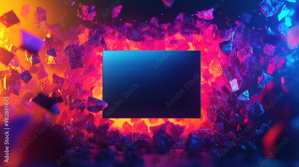 Dark rectangular shape in the centre of the picture surrounded with ...