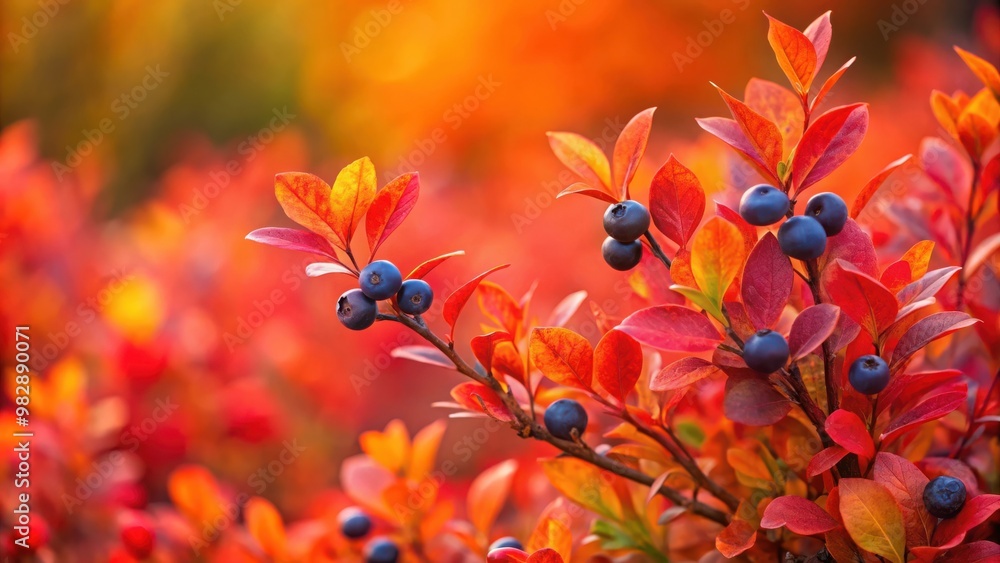 Vibrant autumn foliage colors in red and orange tints, featuring a ...