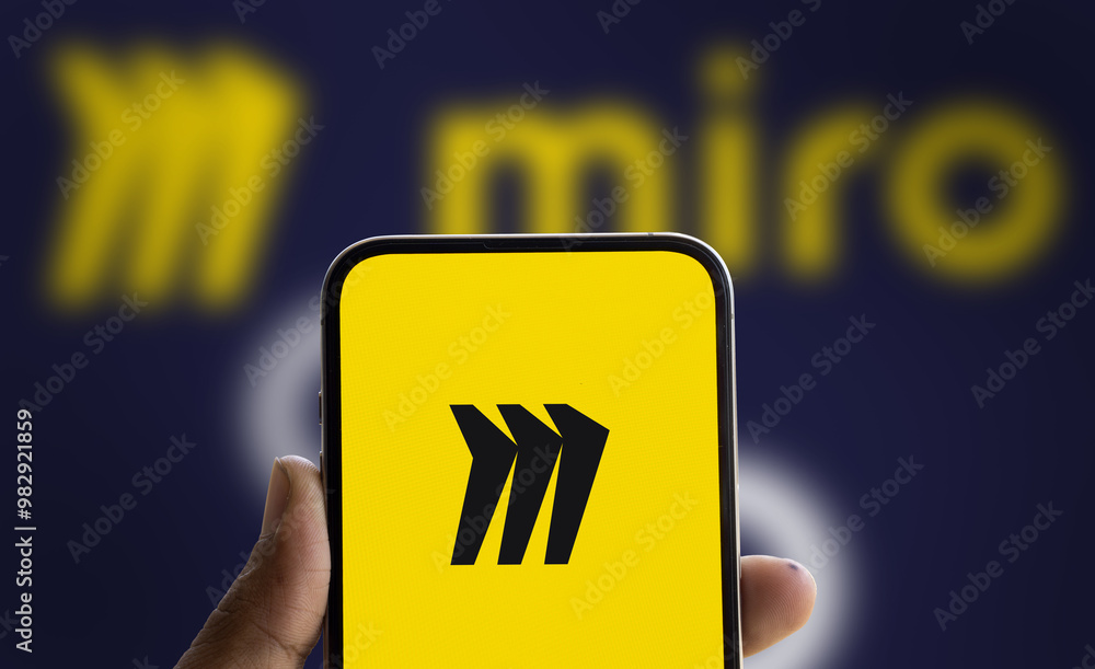 Dhaka, Bangladesh- 19 Sep 2024: Miro logo is displayed on smartphone ...