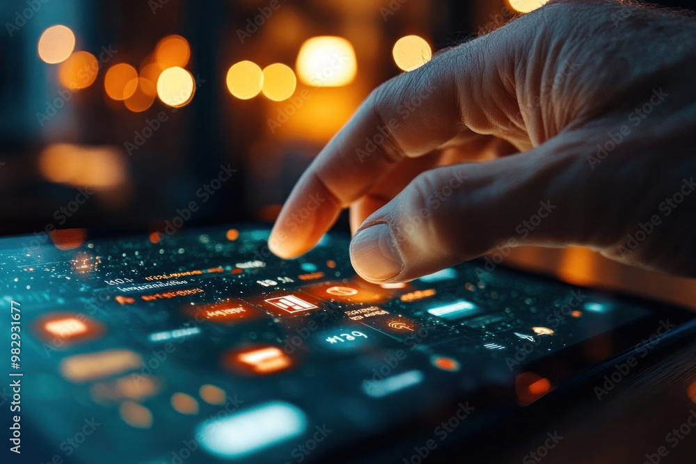 Augmented reality interface showing a payment confirmation, digital ...