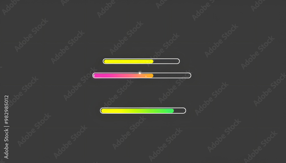 8bit pixel arcade game experience bars and energy levels, vector UI interface elements. Arcade ...