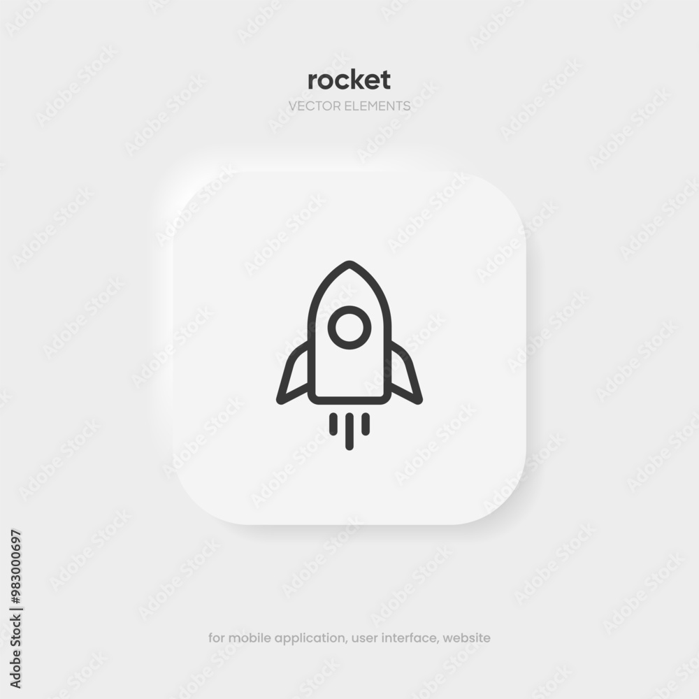 Startup and start icon. Boost rocket icon with linear and flat style ...