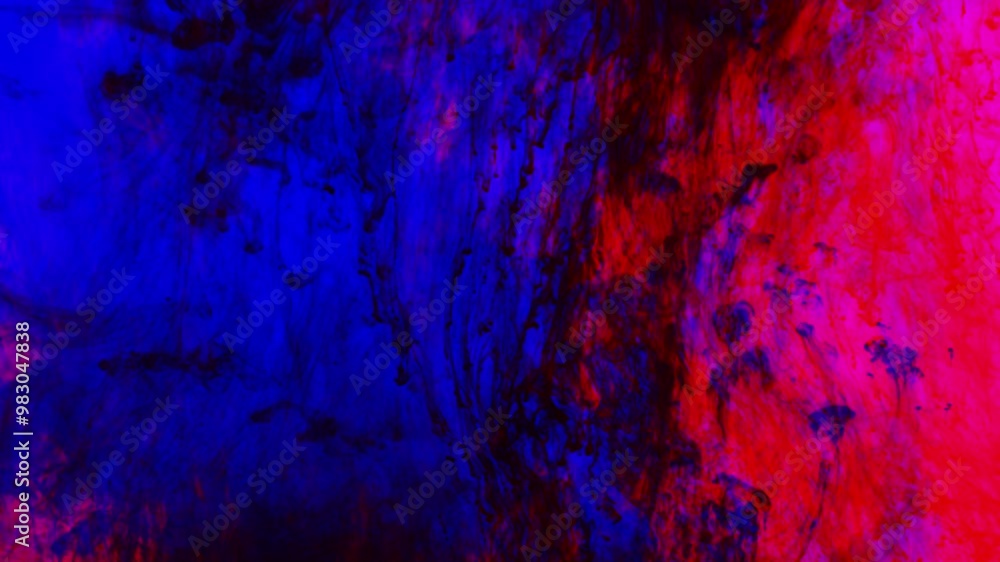 Colorful cosmic acid psychedelic red and blue abstract background ink ...