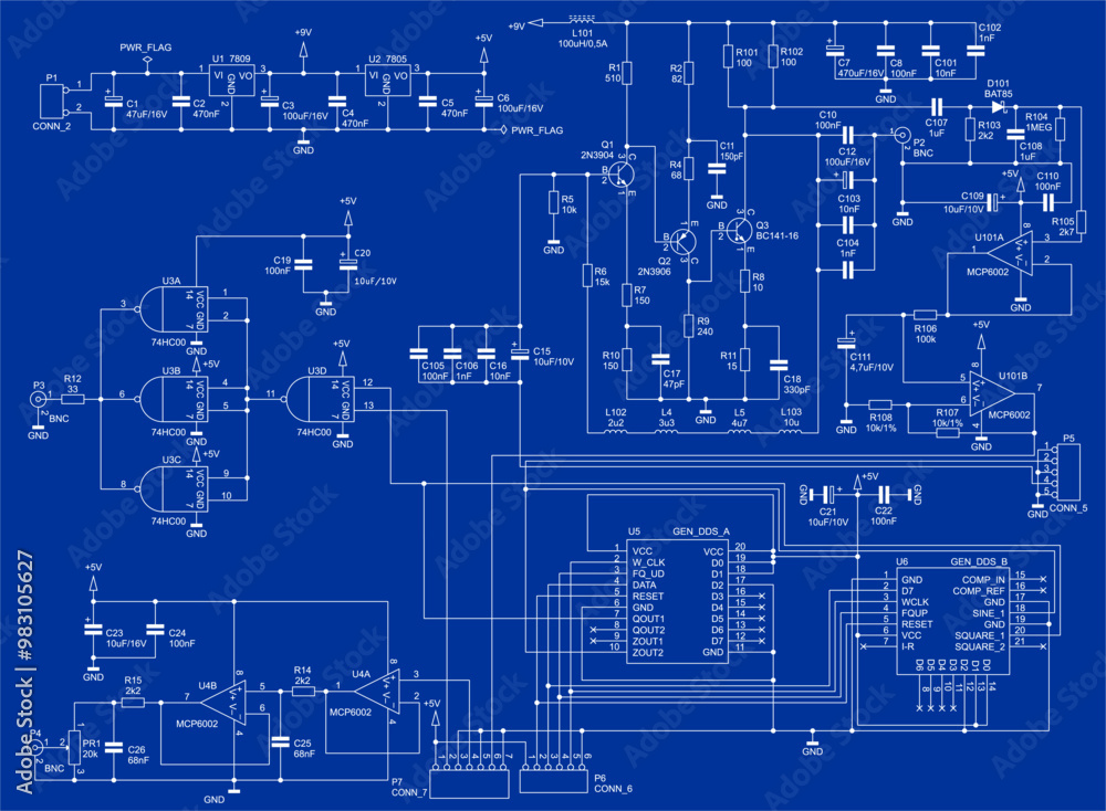 Schematic diagram of electronic device. Vector drawing electrical ...