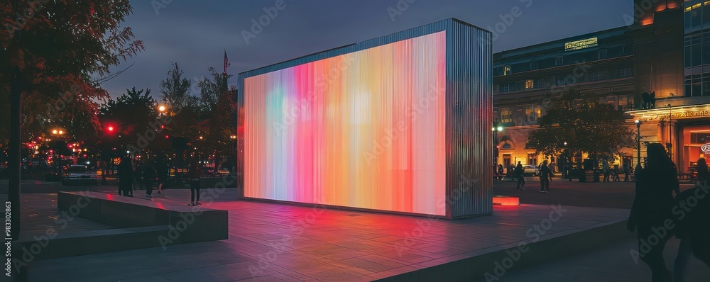 An interactive aluminum siding installation in a public square ...