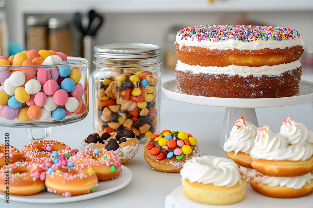 Five Types of Sugary Foods on White Kitchen Table That Cause Weight ...