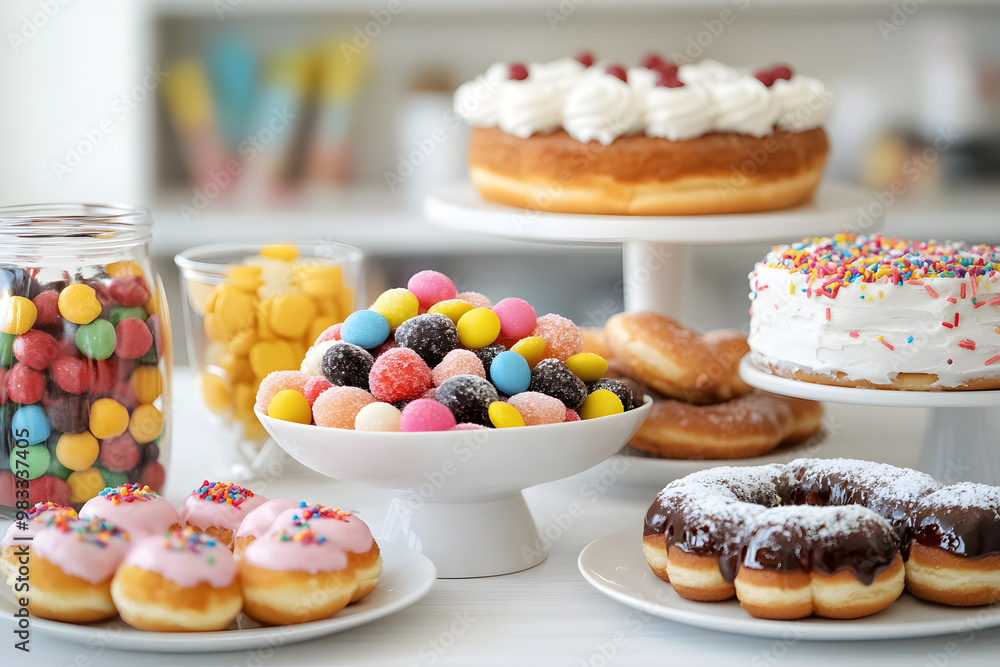 Five Types of Sugary Foods on White Kitchen Table That Cause Weight ...