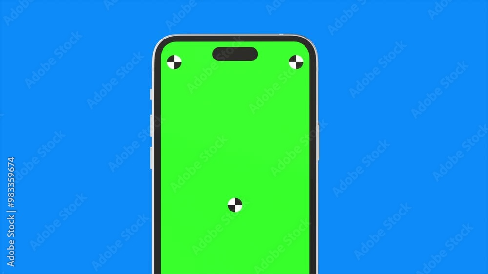 3d Cellphone with Green Screen Isolated on Chroma Key Background ...