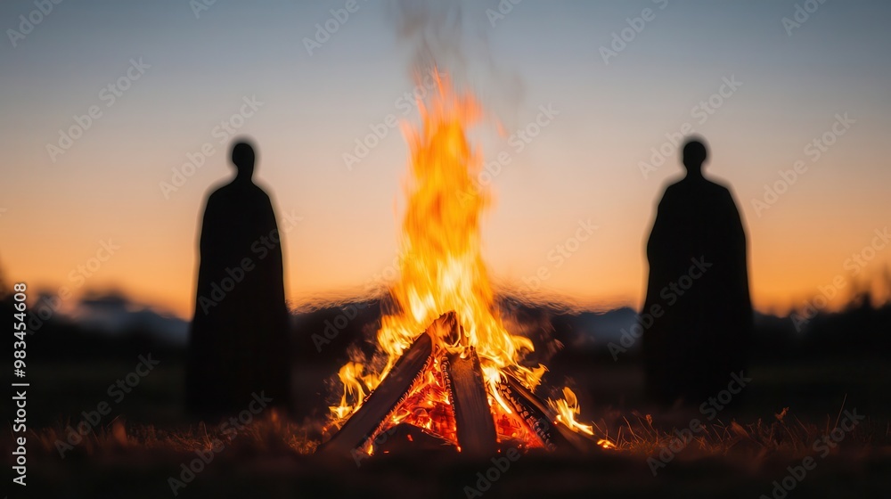 Ghost stories being told around a bonfire Stock Photo | Adobe Stock