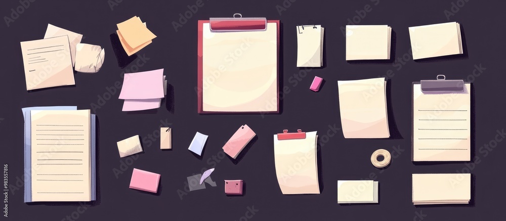 Collection of paper notes stickers sticky sheets and tape Includes to ...