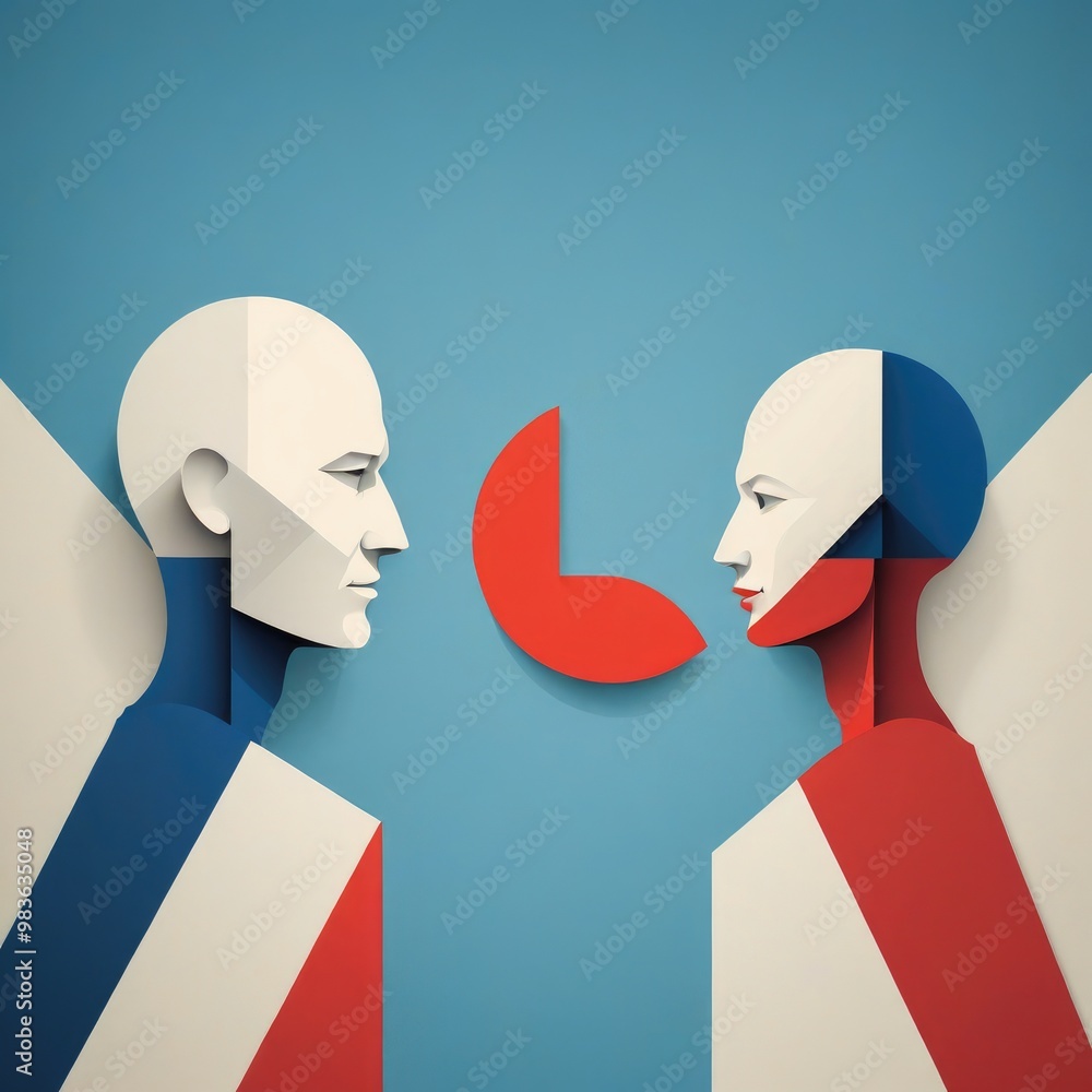 US Political Division Partisan Divide Social Conflict National Tension ...