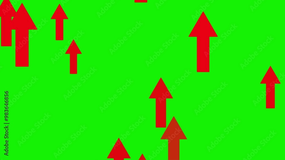 business up arrow animation on black background, Glowing arrow up and ...