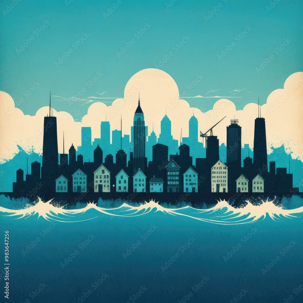 City Flooding Rising Sea Level Coastal Erosion Urban Impact Climate ...