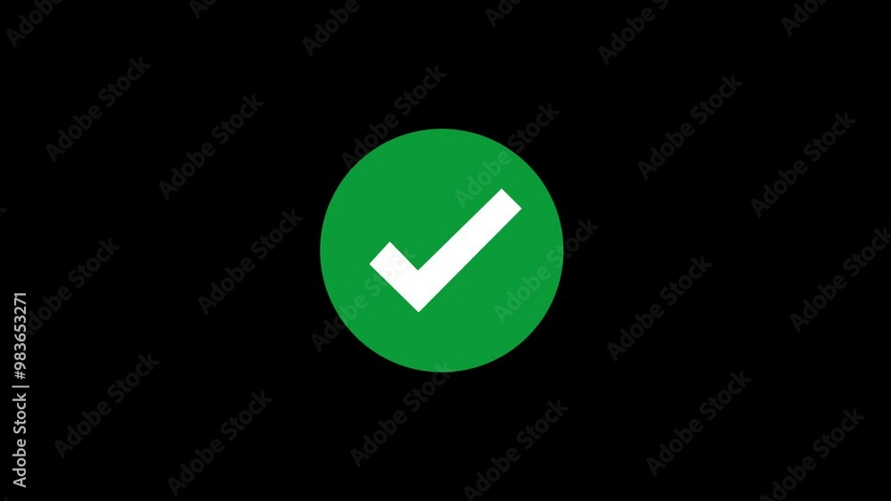 White and Green check mark on transparent background. Check mark symbol ...