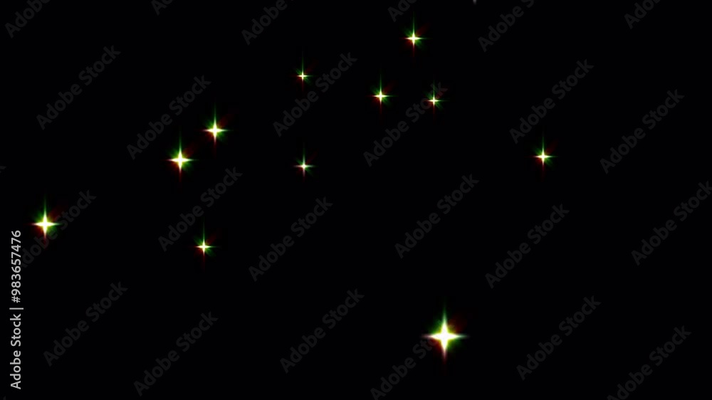 Star twinkling animation, blinking light effect on transparent ...