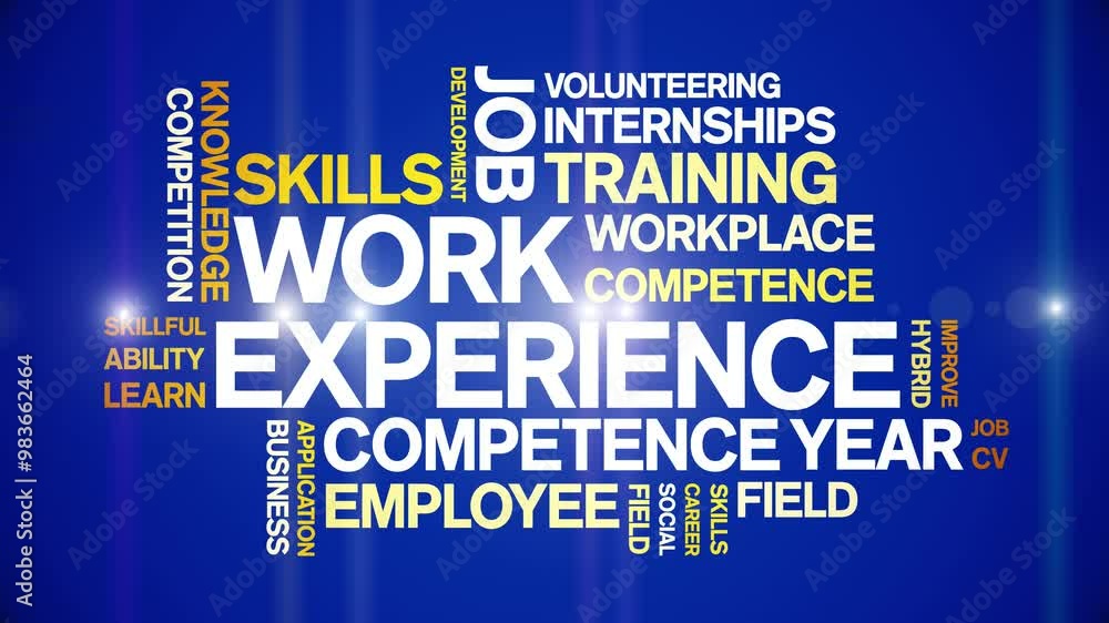 Work Experience animated word cloud;text design animation tag kinetic ...