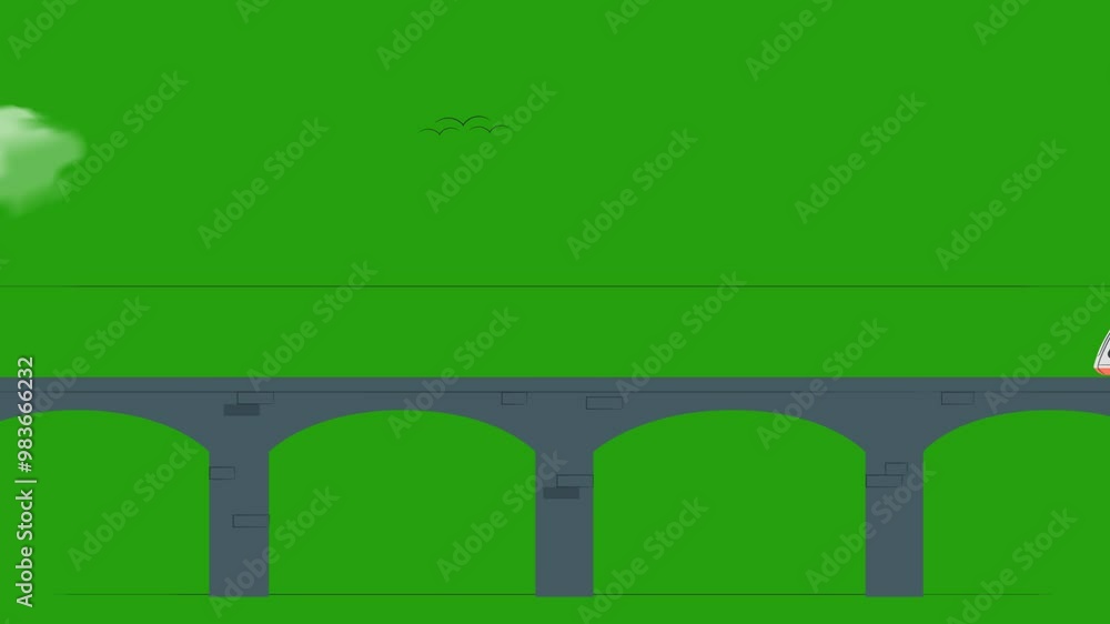 City train loop animation green screen. Metro cartoon animation. High ...