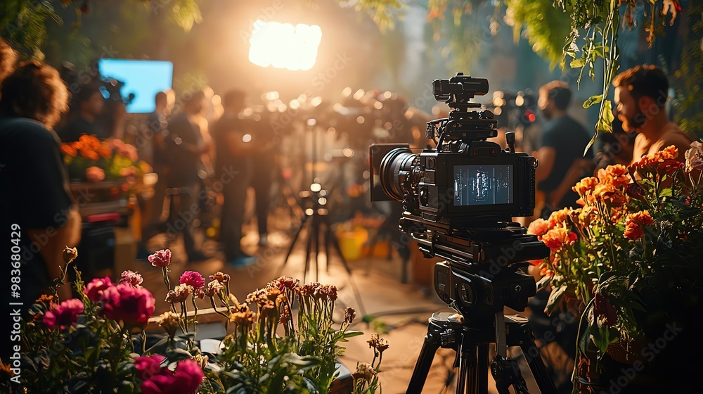 Show the fastpaced, organized chaos of behind the scenes setup staging ...