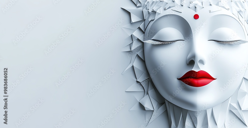 Navaratri and Durga puja is a Hindu festival Goddess Durga face with ...