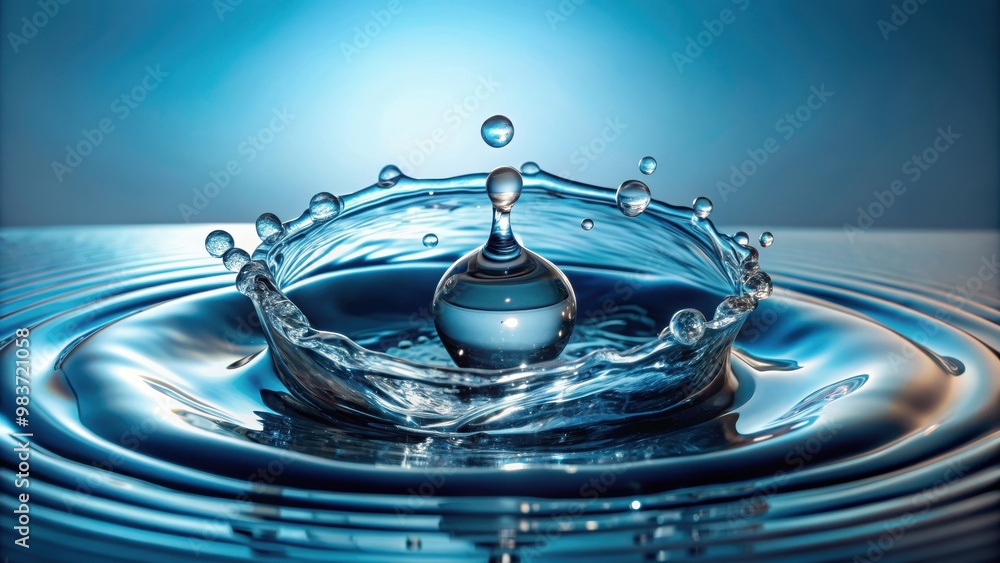 Water splash flowing out from hemisphere shape, water, splash, flow ...