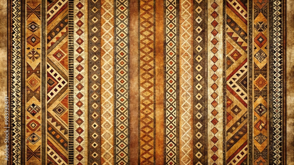 Vertical background with tribal patterns in earthy tones, tribal ...