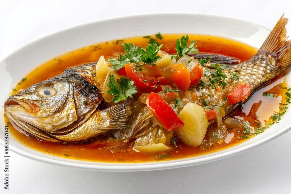 Escabeche Marinated Fish is a traditional Mediterranean dish featuring ...