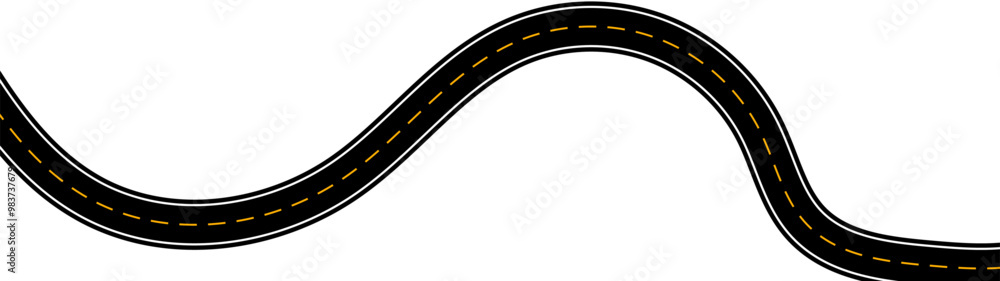 Winding road. Journey traffic curved highway. Road to horizon in ...