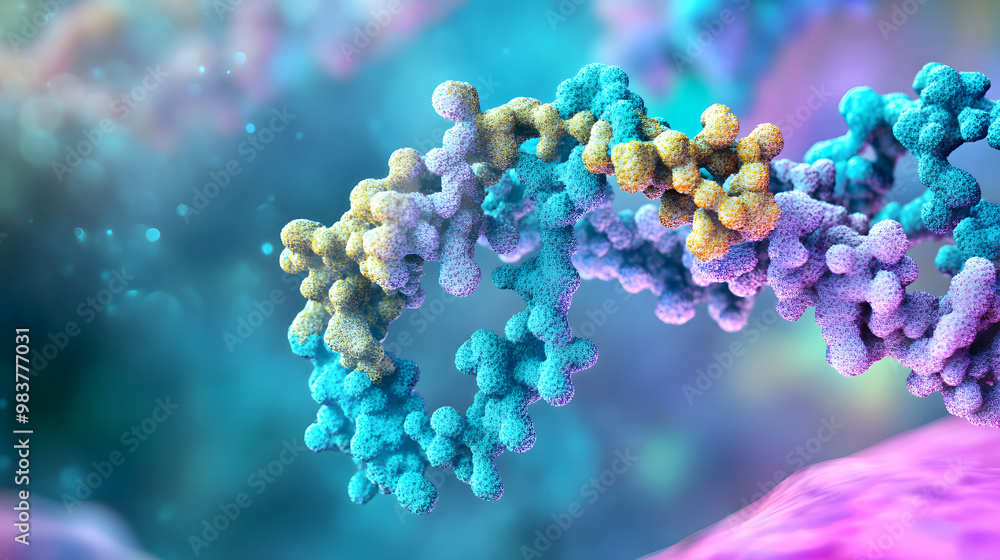 Mutations in nucleic acids/ A nucleotide mutation in DNA, highlighting ...