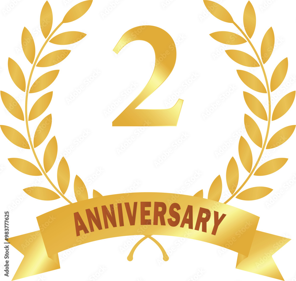 2nd years anniversary, Golden Leaves, Golden rank, Golden circular ...