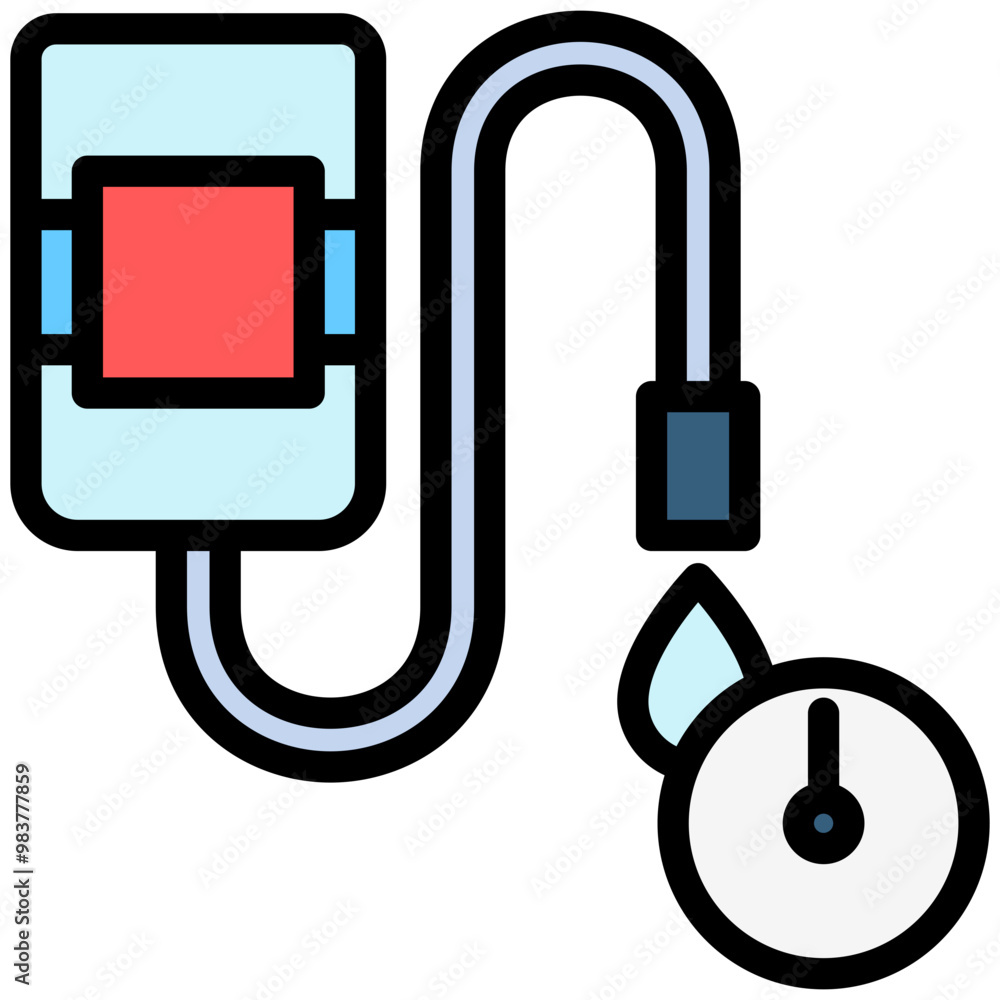 Drop Counter lineal multi color icon, use for UI, UX, app and web development, digital or print ...